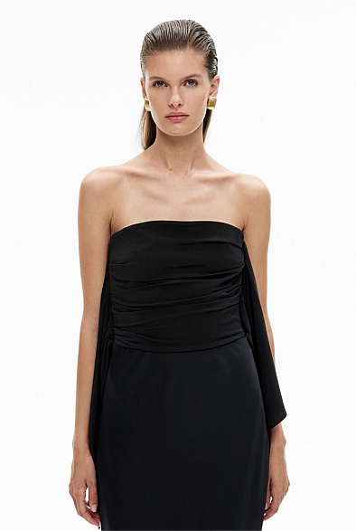 Black Drape Side Bustier - Women's New Clothing | Witchery