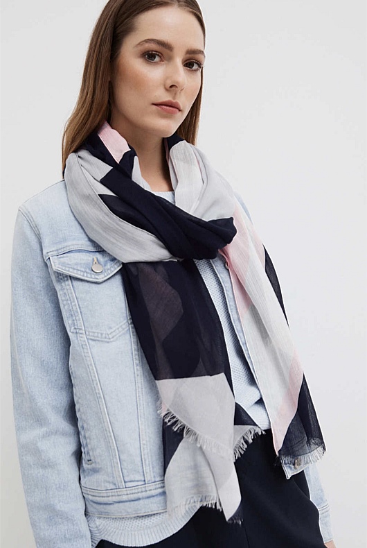 Dusty Pink Geo Modal Scarf - Women's Accessories | Witchery