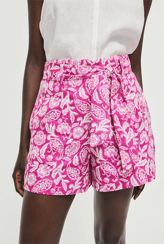 Guava Printed Linen Short - Women's Linen Shorts | Witchery