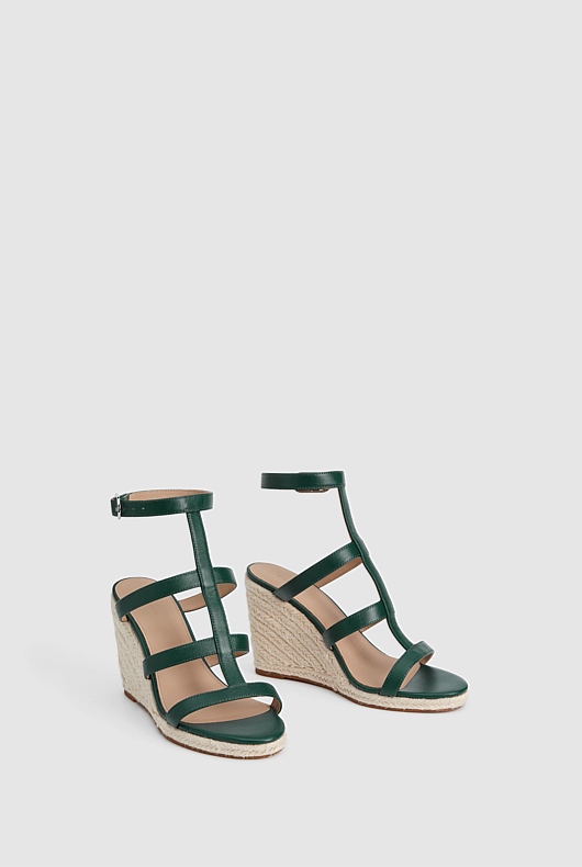 Teal Green Miami Leather Wedge - Women's Sandals | Witchery