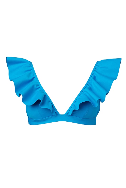 Cyan Ruffle Swim Top - Women's Bikinis | Witchery