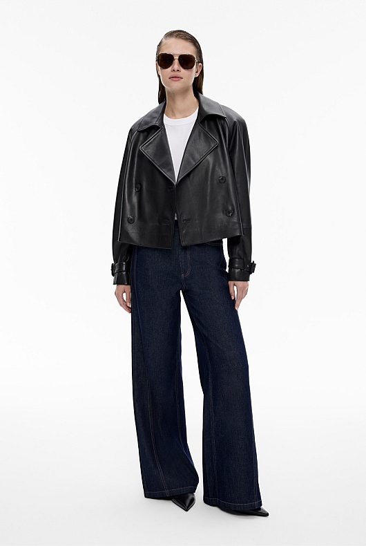 Raw Indigo Wide Leg Angled Seam Jean - Women's Denim & Jeans | Witchery