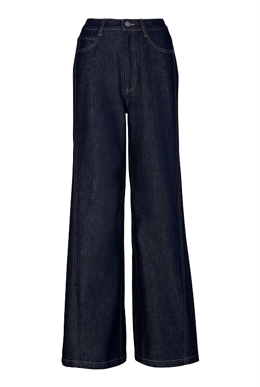 Raw Indigo Wide Leg Angled Seam Jean - Women's Denim & Jeans | Witchery