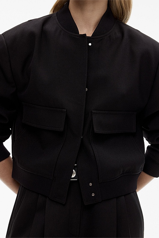 Black Structured Bomber - Women's Jackets | Witchery