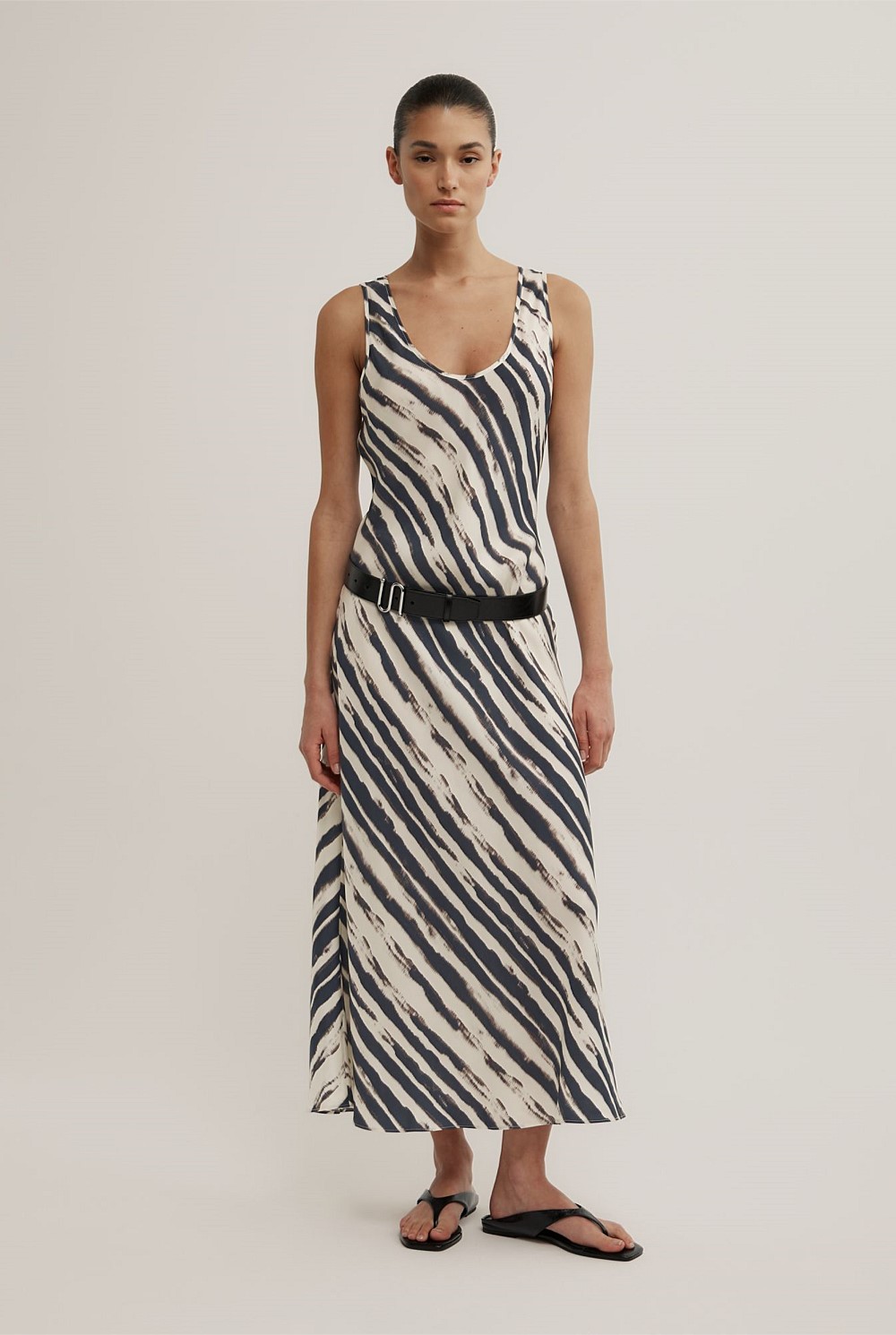 Ripple Stripe Scoop Cupro Dress - Women's Evening & Cocktail Dresses ...