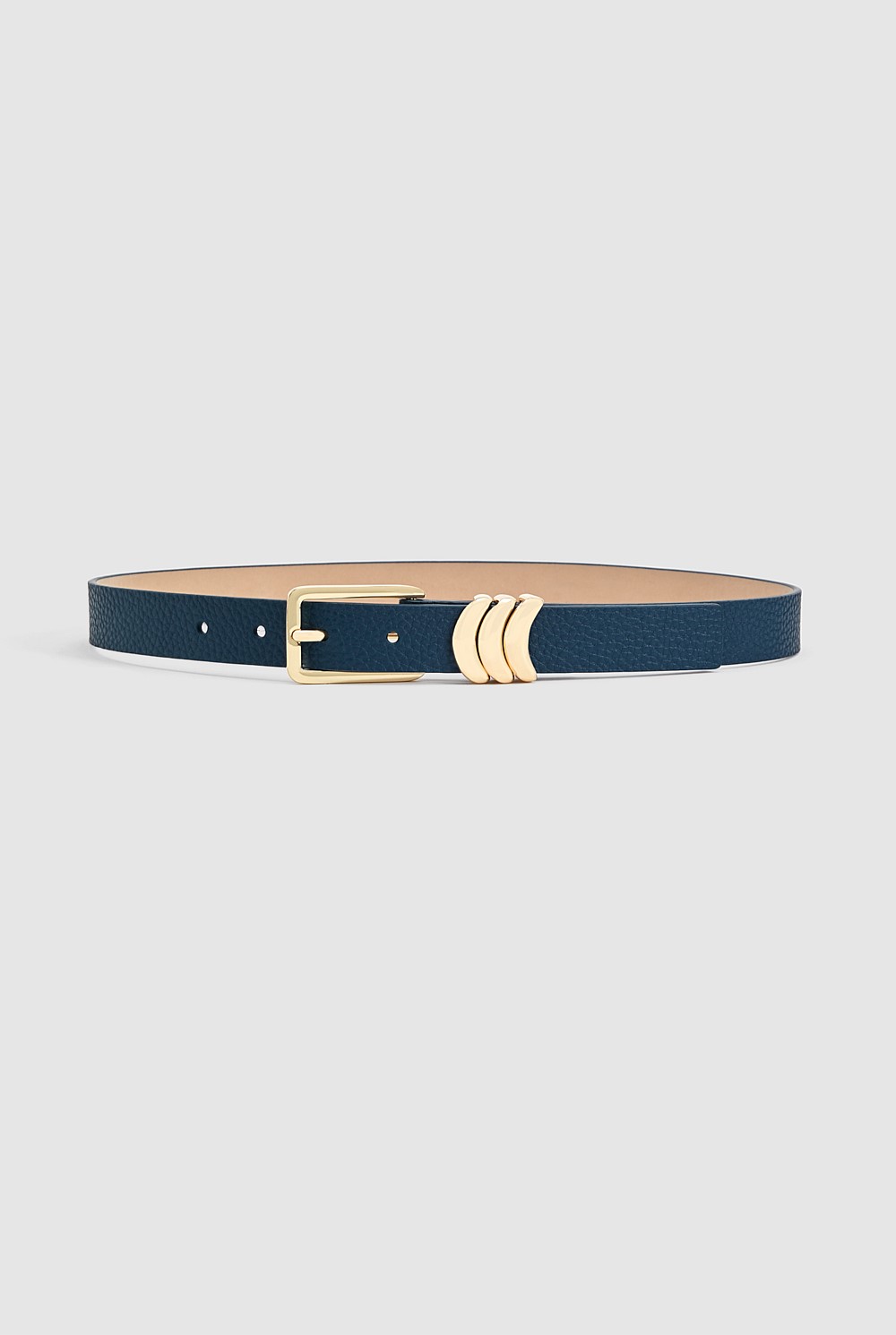 Cobalt Slim Pebble Leather Belt - Women's Belts | Witchery