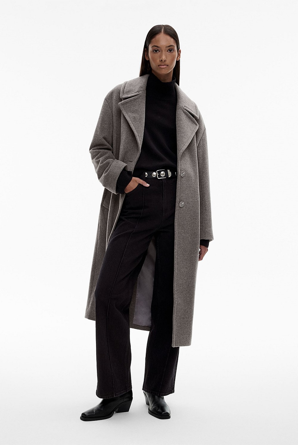 Black Wool High Neck Knit - Women's Turtleneck Jumpers | Witchery