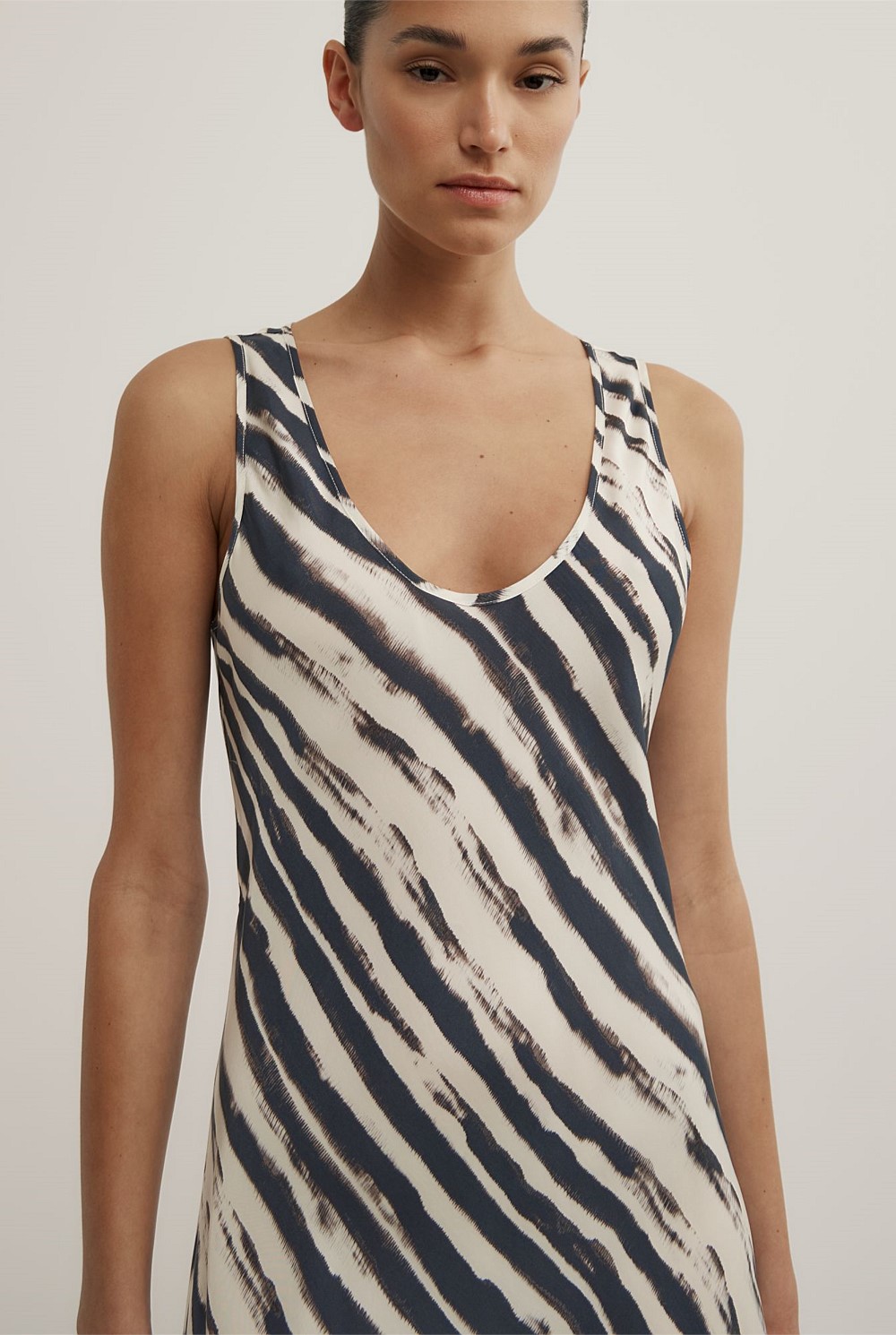 Ripple Stripe Scoop Cupro Dress - Women's Evening & Cocktail Dresses ...